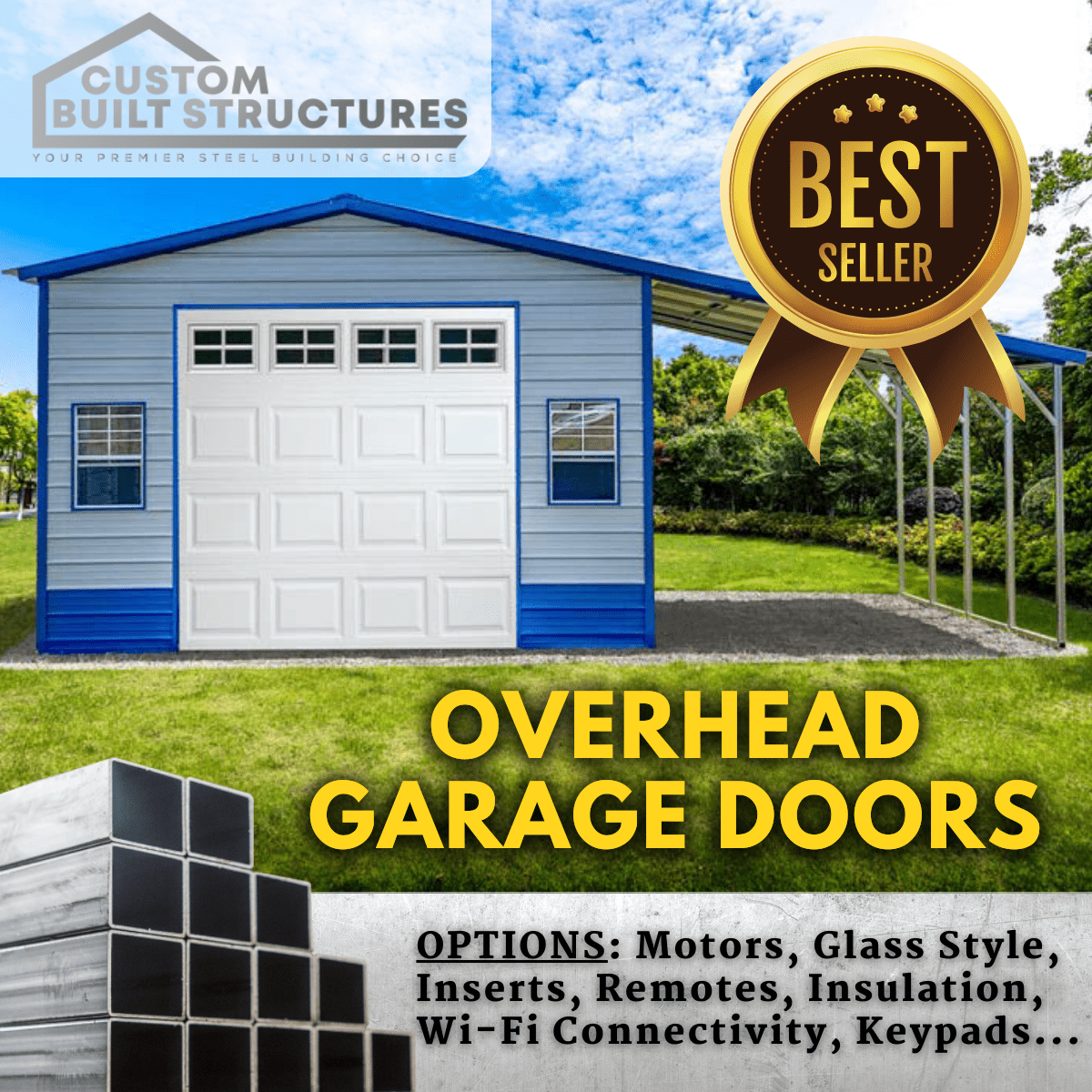Residential Overhead Garage Doors - Custom Built Structures, Inc.