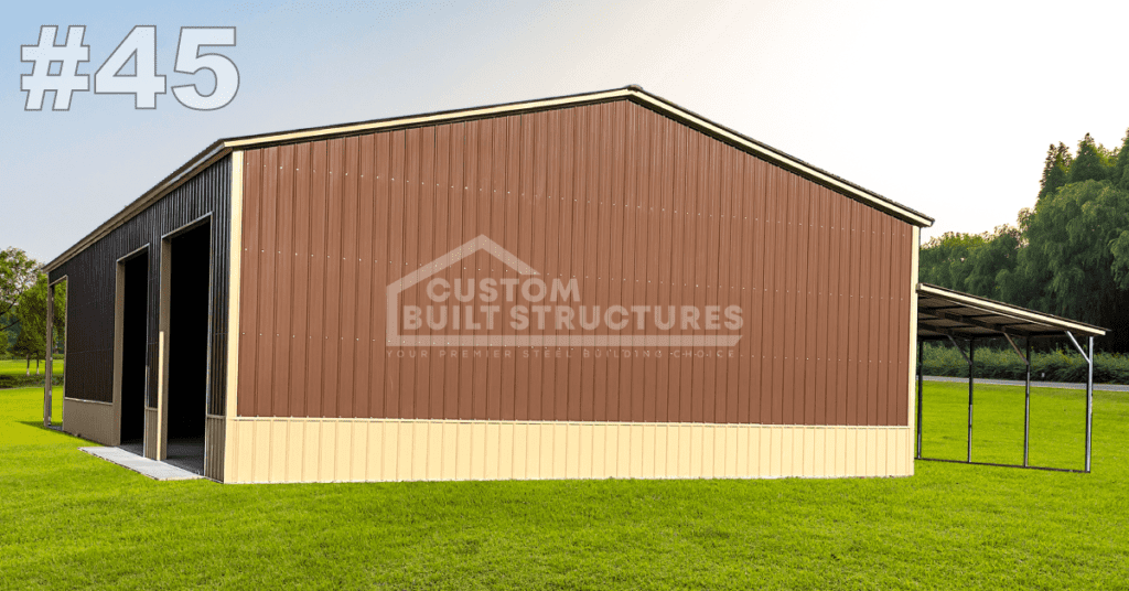 #45 42x56x14 Garage Carport Combo Structure - Custom Built Structures, Inc.