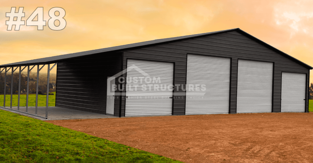 #48 68x31x14 Continuous Roof Horse Barn - Custom Built Structures, Inc.