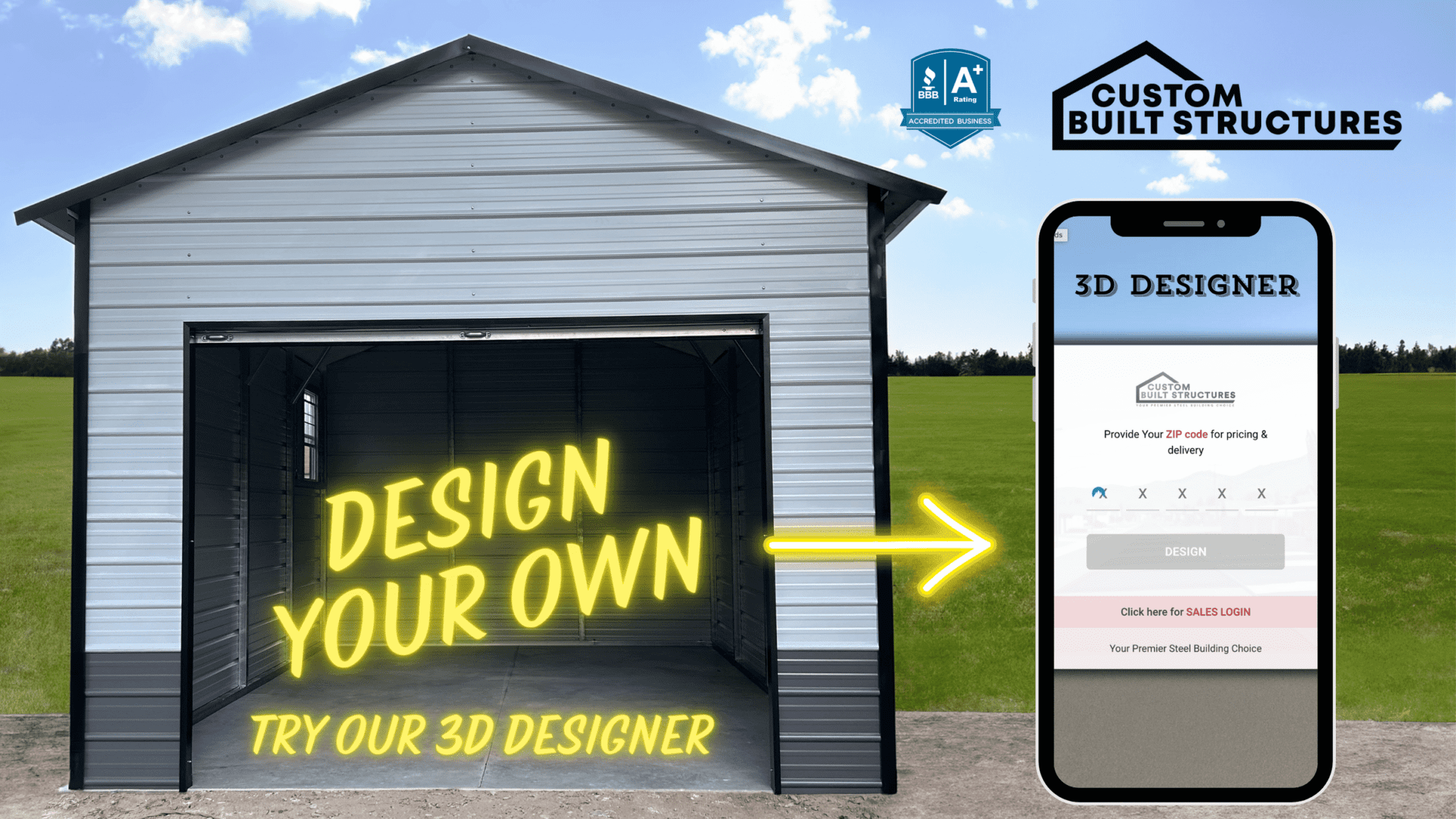 #01 40x61x12 Custom Metal Building - Custom Built Structures, Inc.